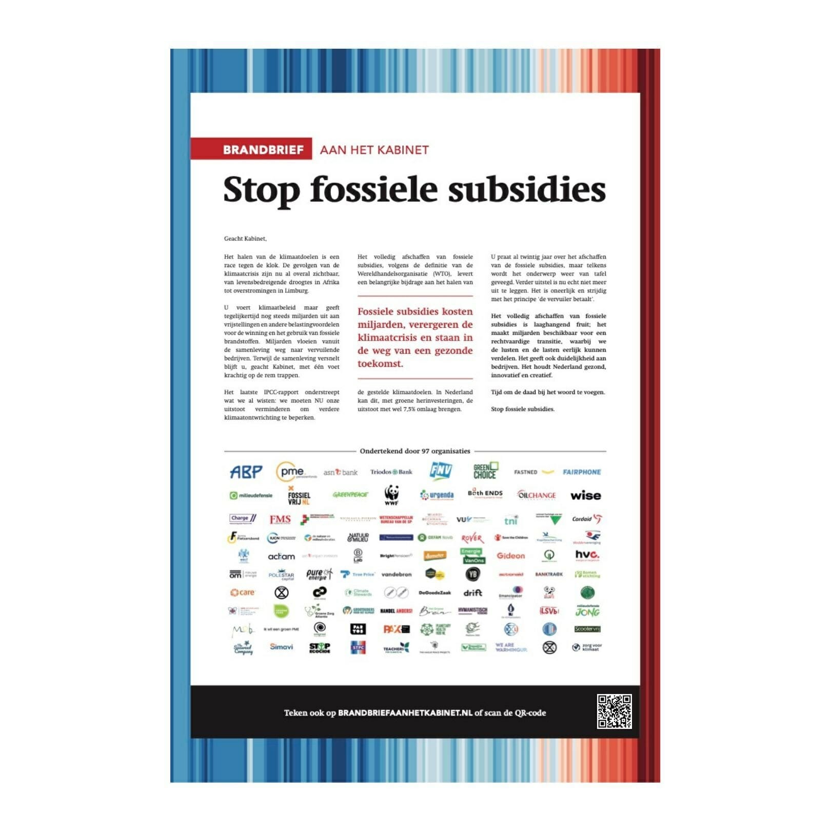 Teken brandbrief fossiele subsidies - Waddenvereniging
